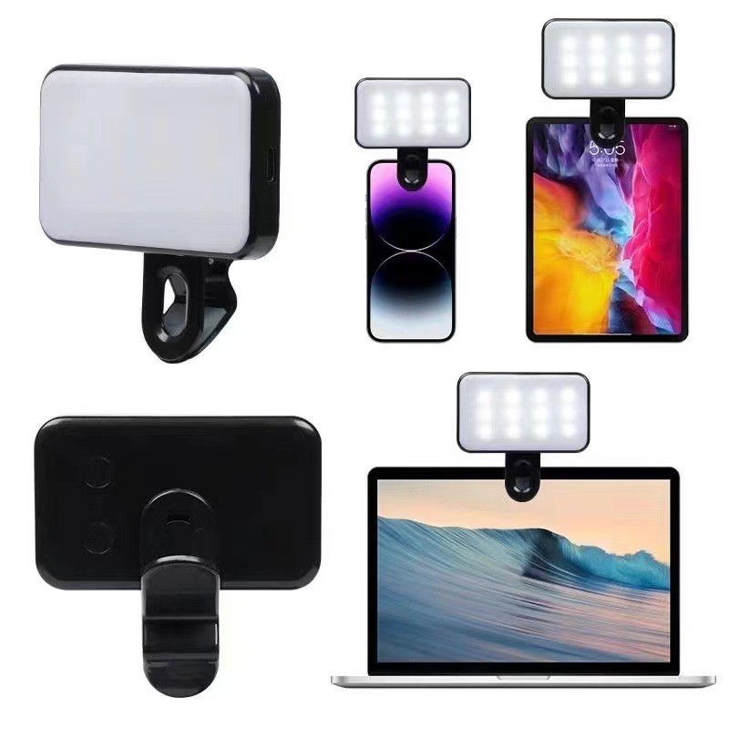 Clip on Selfie Light 3 Modes Adjustable Brightness for Phone Computer ...
