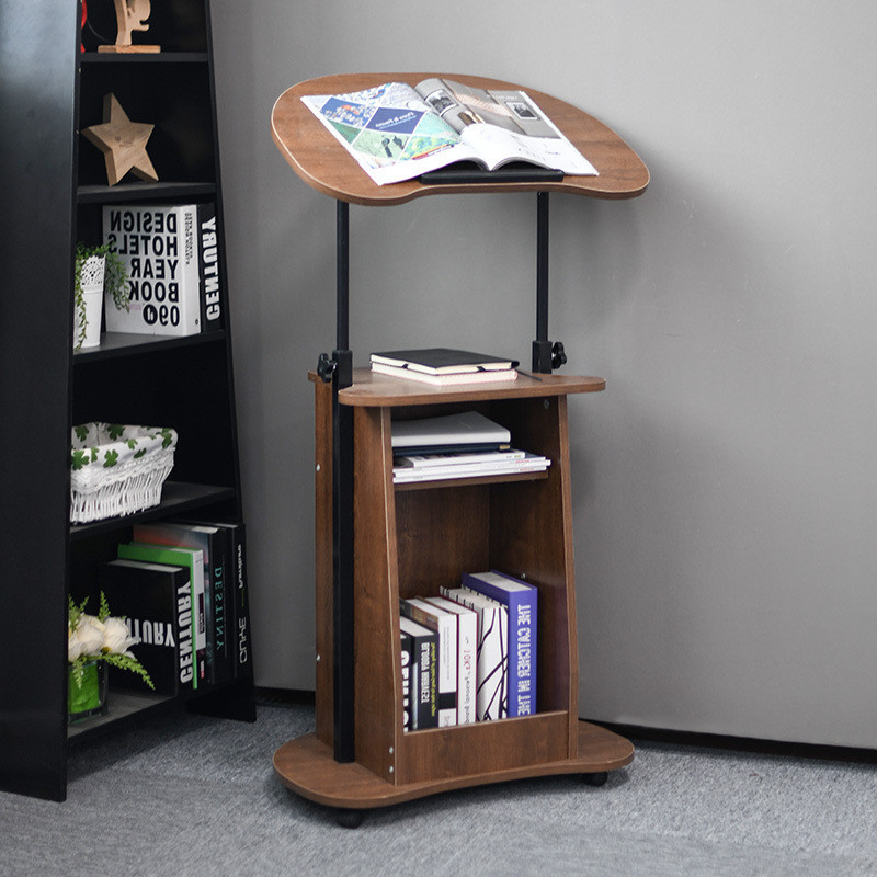 1Height Adjustable Computer Desk Standing Movable Sofa Side Table ...