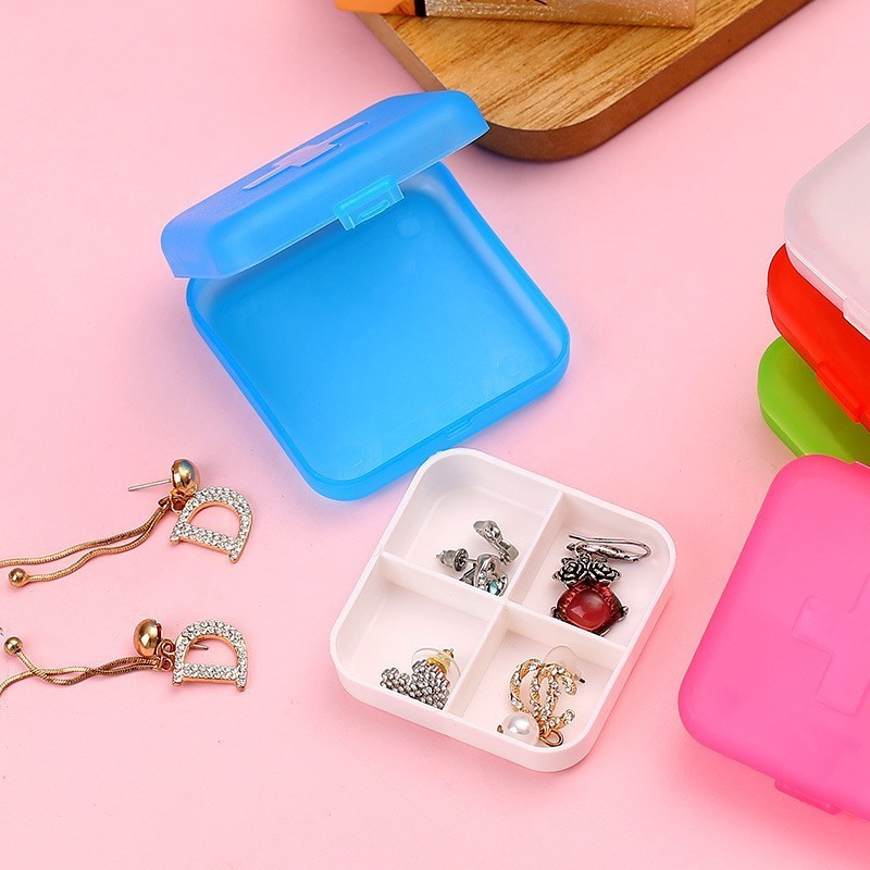 Jewel Box / Portable Mini Storage Box 4 Compartment Box ( Random Colour ...