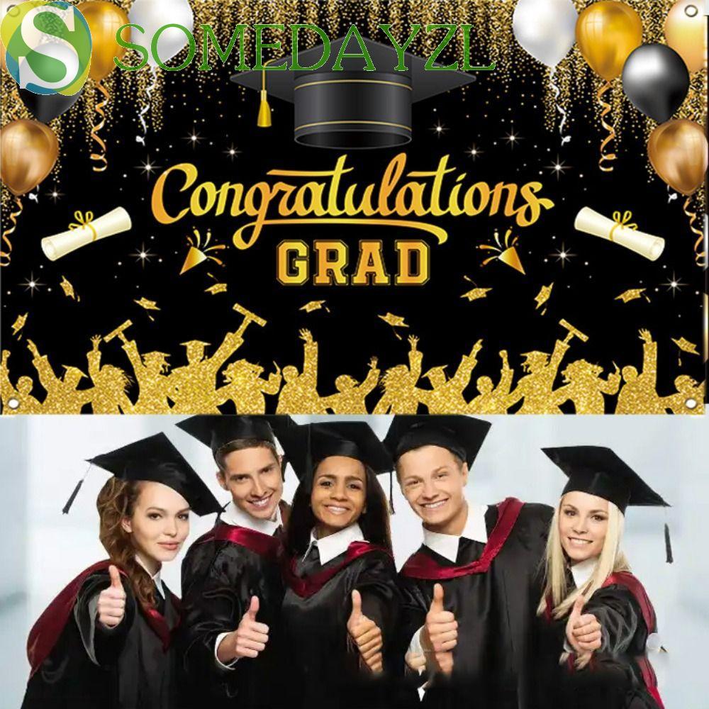 SOMEDAYZL Graduation Photography Backdrop, Congratulations Grad ...
