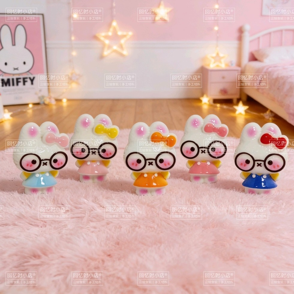 10pcs Customized Big-Eyed Miffy Rabbit Cartoon 3D Miniature Scene ...