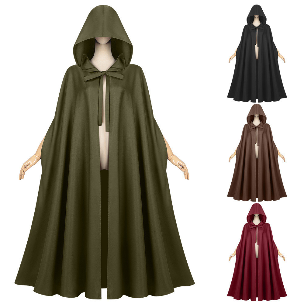 Medieval Cloak Halloween Hooded Robe Monk Robe Cloak Wizard Cloak ...