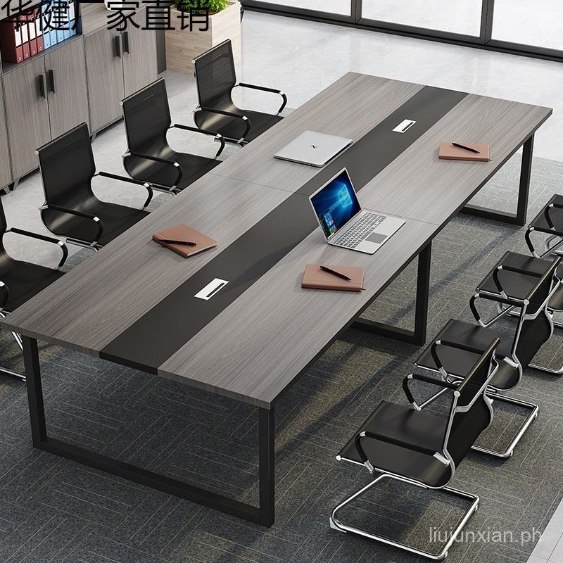 Modern Office Desk and Chair Set Long Desk Long Strip Conference Table ...