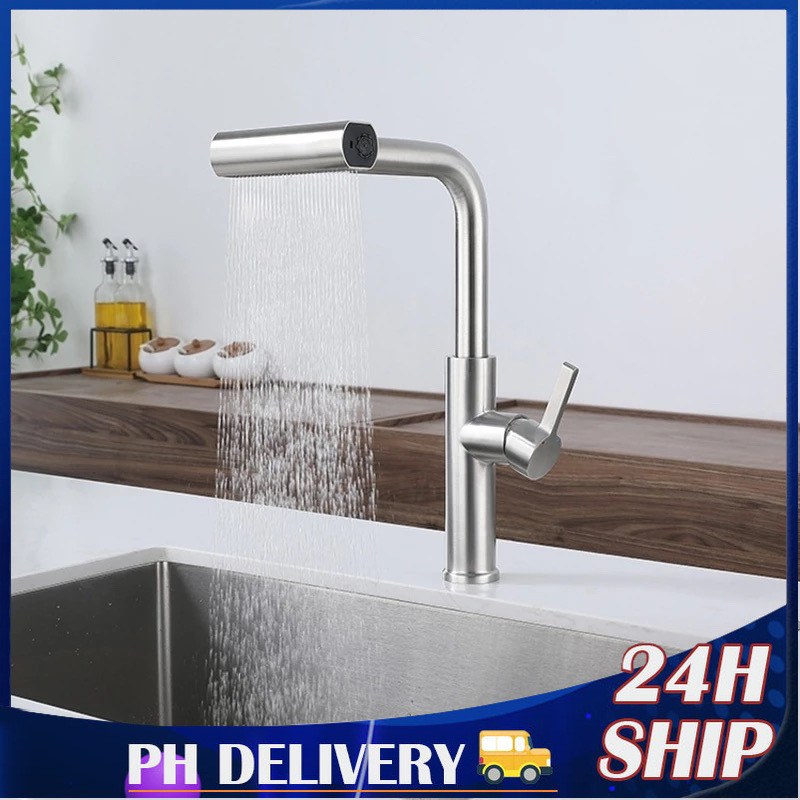 durable stainless steel kitchen faucet pull out rotatable design ...