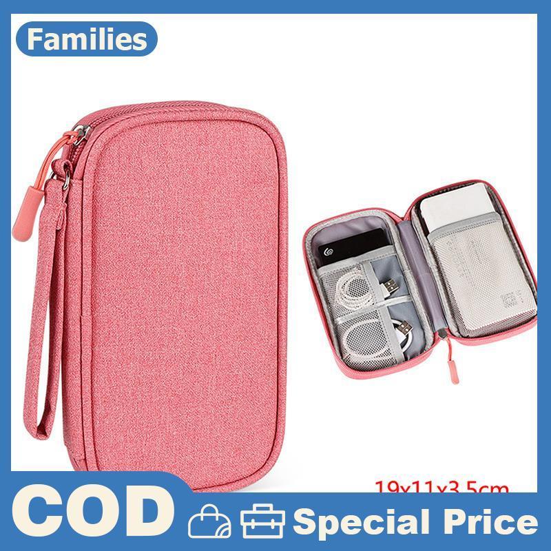 Families> Portable Electronic Storage Pouch Travel Cable Organizer for ...