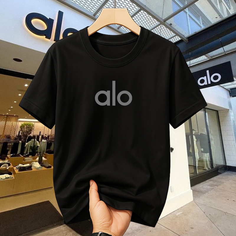 ALO Big Logo Unisex T-Shirt | Loose Fit | Thick and Premium Two-Way ...
