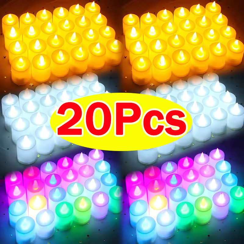 5/10/20Pcs LED Tea Light Candle / Flameless Candles / Battery Electric ...