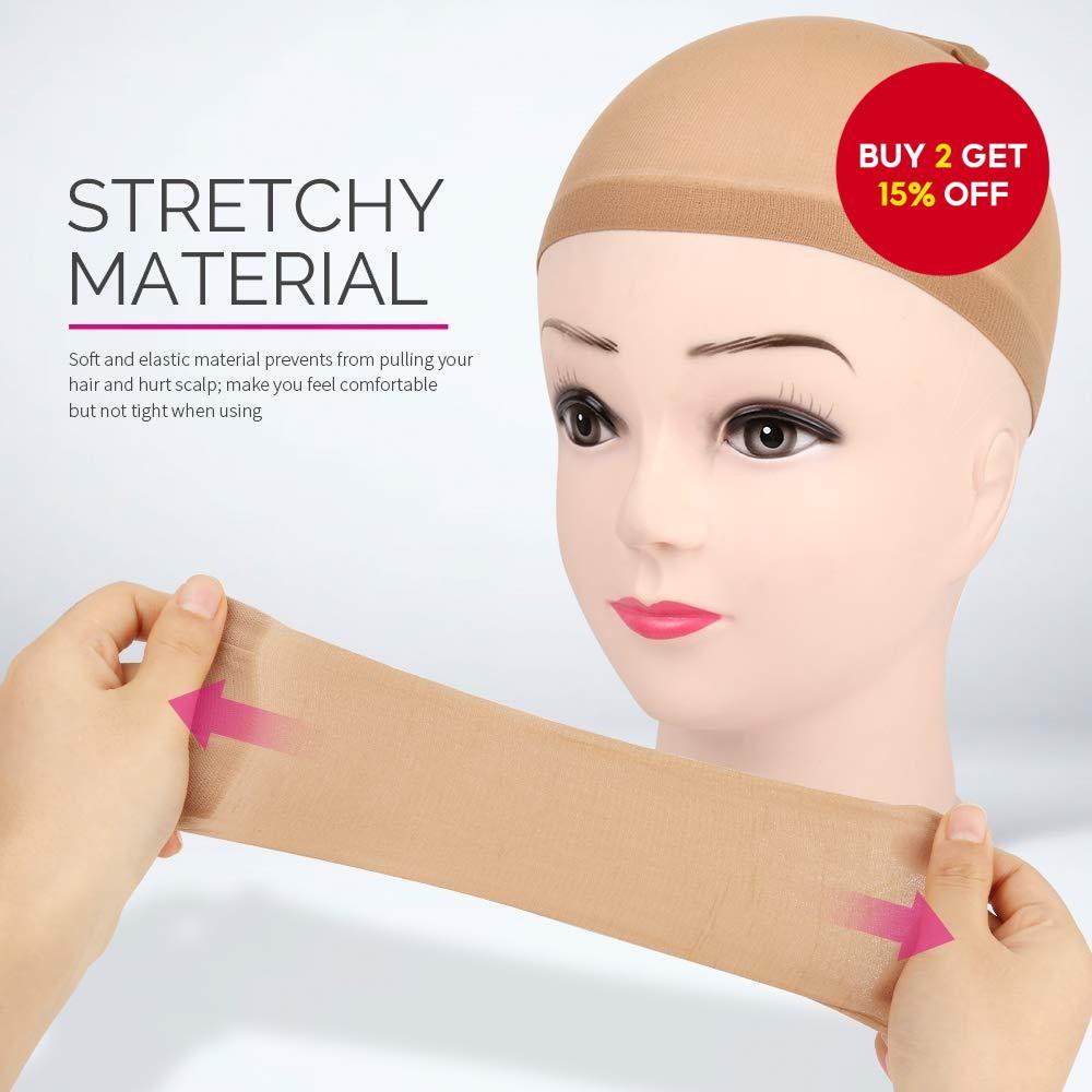 Anti-Curl Hair Net Hat Semi Wig Lace Cap High Elastic Stockings Hair ...