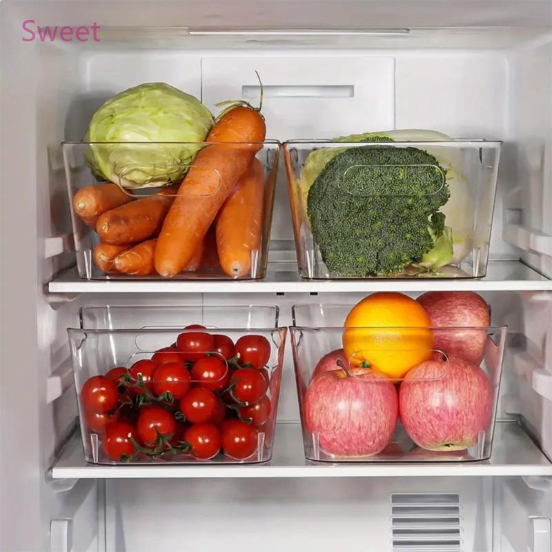 Sweet Grade Plastic Fridge Organizers Stackable Space Efficient Fortune ...