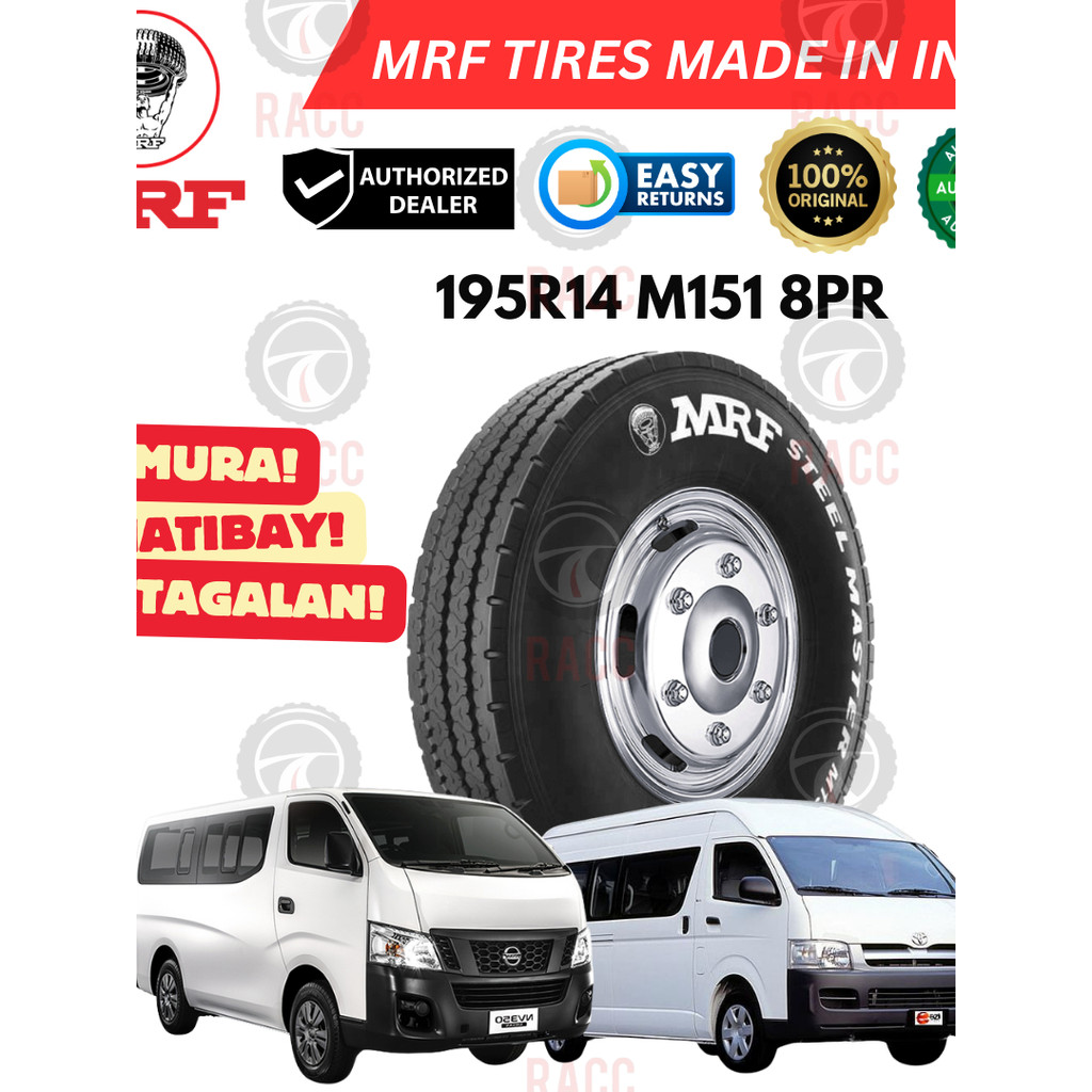 MRF TIRE 195R14 8PR TUBELESS TIRE | Shopee Philippines