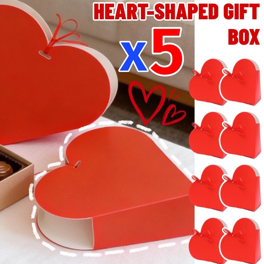 5Pcs DIY Red Heart-Shaped Surprise Souvenir Gift Boxes Romantic Wedding ...