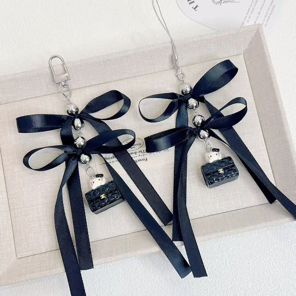 Original Niche Ins Phone Chain Korean Style Girl Satin Ribbon Bow Bag ...