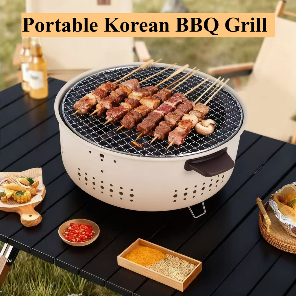 【COD】Portable Foldable Korean BBQ Grill - Charcoal Smoker | Camping ...