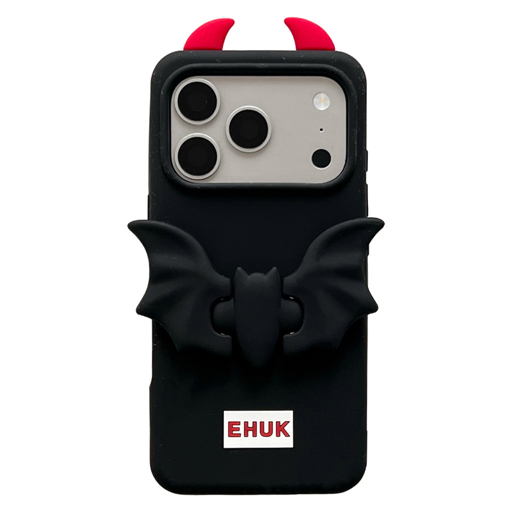 Bat Silicone Phone Case for iPhone 17 16 15 14 13 Pro Max Bracket plus ...