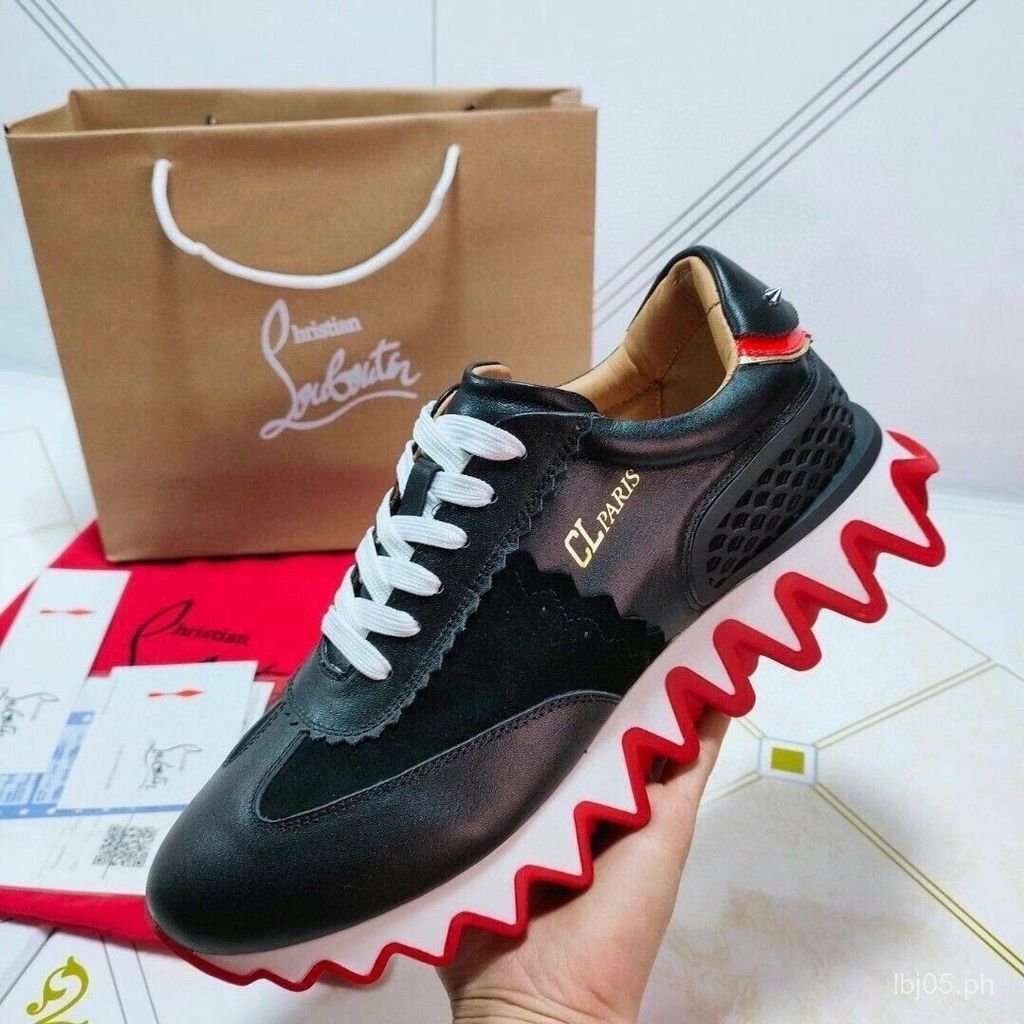 CL Red Bottom Shark Anti-Slip Men's and Women's Genuine Leather Casual ...