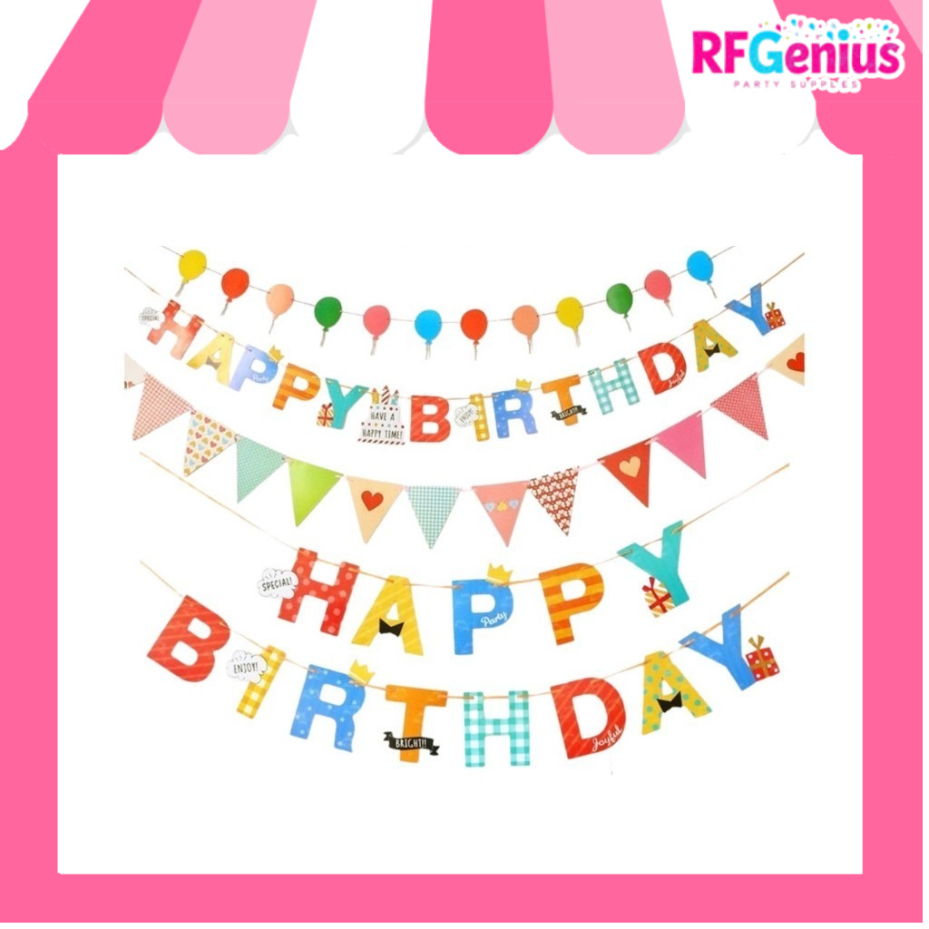 Birthday Hanging Sign Decorative Flag Happy Children's Party Adult ...