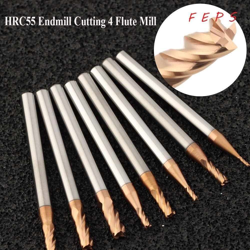 FEPS Milling Cutter Tungsten Steel 1/1.5/2/2.5/3/4/5/6mm Alloy Carbide ...