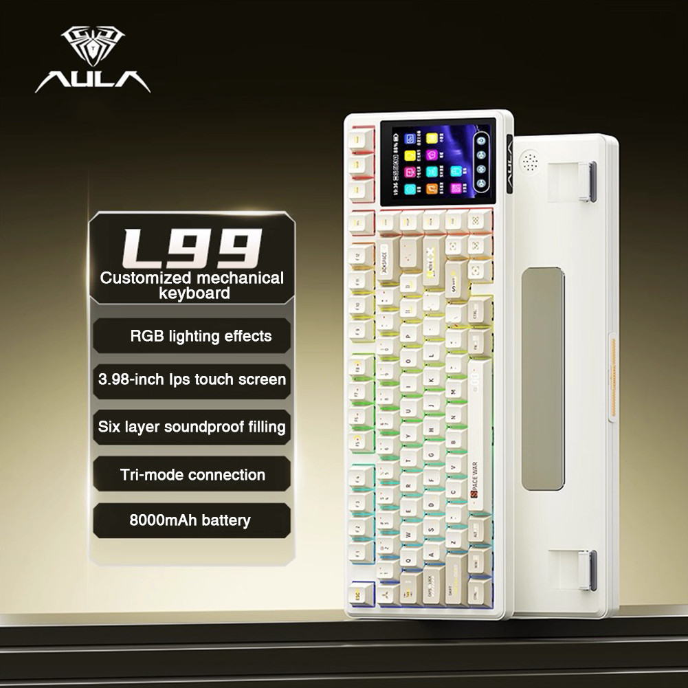 [2026 SUPERSALE]AULA L99 84-Key Tri-Mode Mechanical Keyboard IPS ...