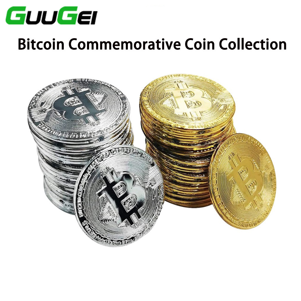 Guugei 5pcs Gold Plated Bitcoin Coin Collectible Art Collection ...