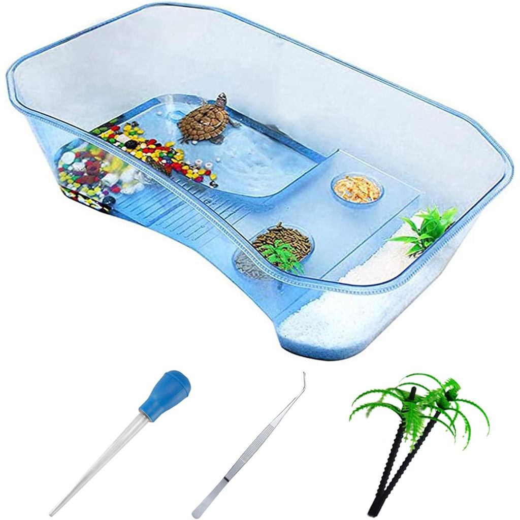 PINVNBY Plastic Turtle Tank Reptile Habitat Pet Terrariums Turtles Tank ...