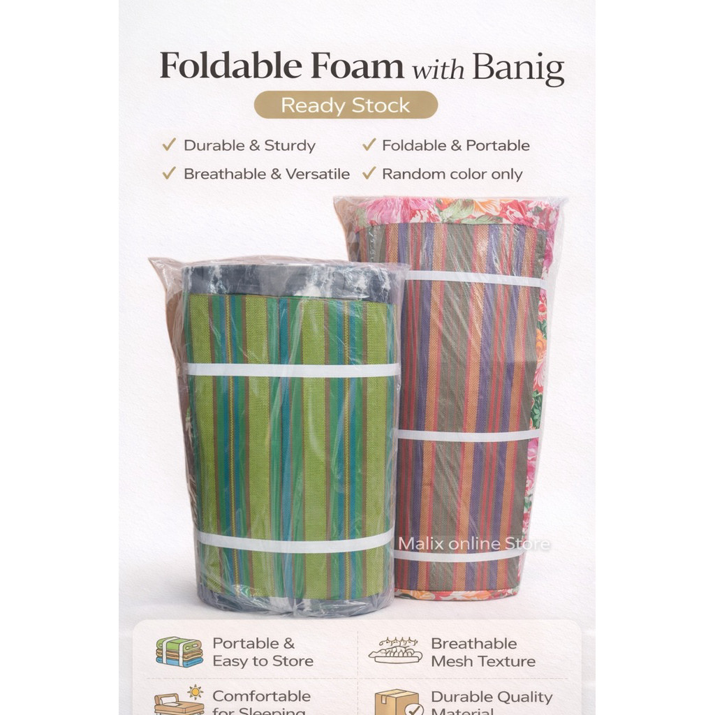 Foldable Foam with Banig Single Double | Shopee Philippines