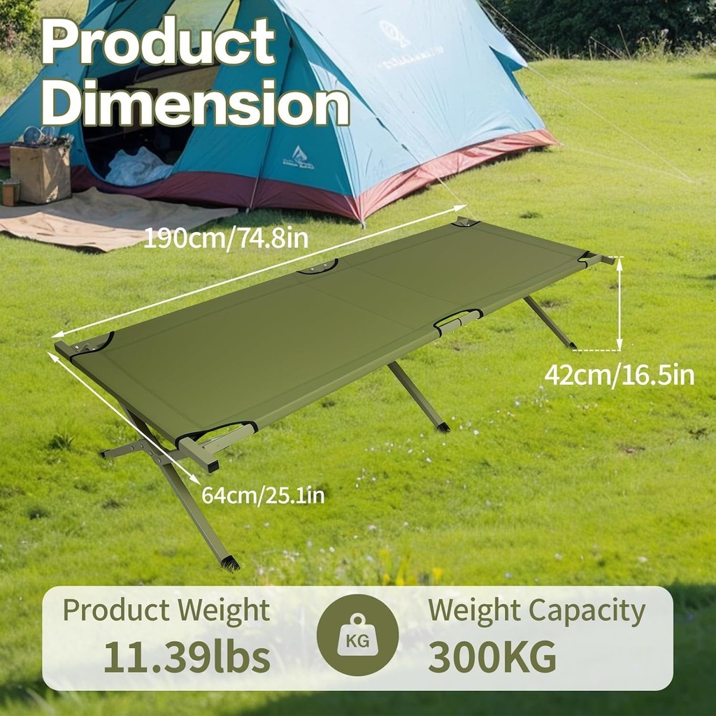 Outdoor Military Folding Bed Single Camping Bed with Storage Bag ...