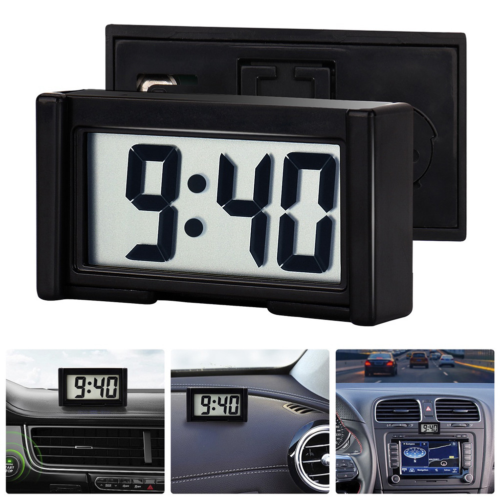 Portable Self-Adhesive Digital Display Mini Car Clock Mute Design ...