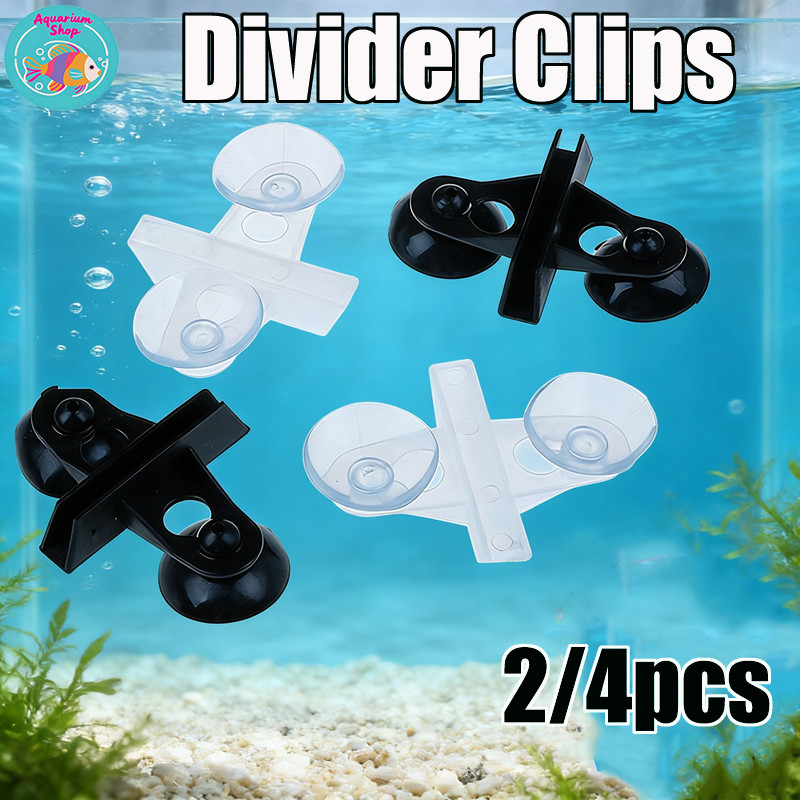 Plastic Divider Clips with Suction cups Holder Bracket for Aquarium 2 ...