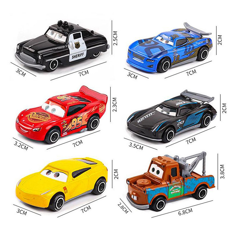 JIN 7Pcs/Set Diecast PVC Car Model Toys Disney Pixar Car Lightning ...