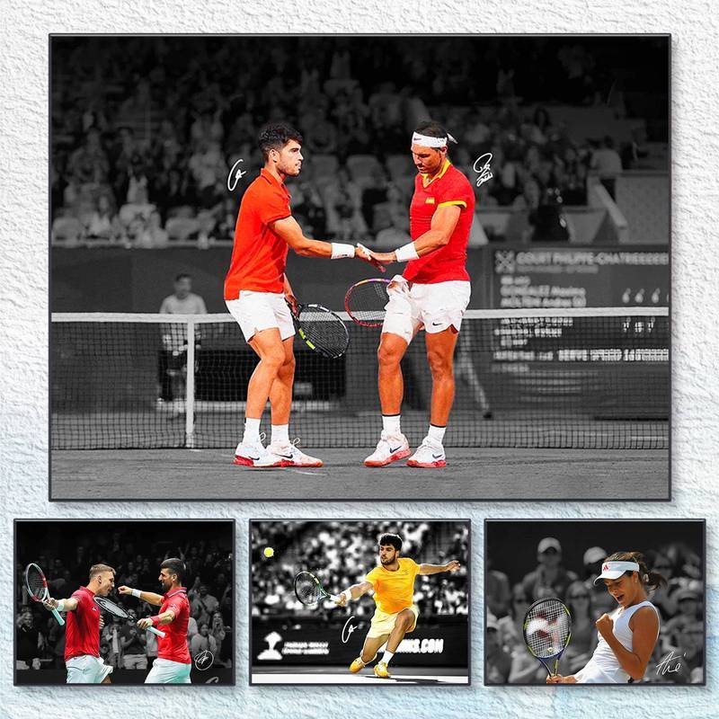 Pro Tennis Player Poster Frameless Waterproof Canvas Modern Aesthetic ...