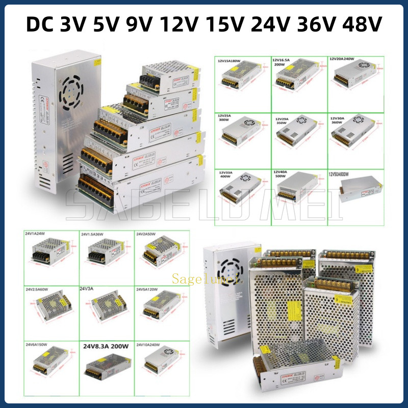 LED Power Supply Lighting Transformer AC110V 220V To DC 3V 5V 9V 12V ...