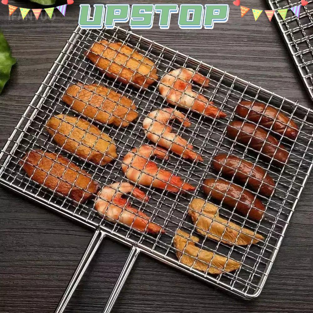 Stainless Steel Fish Grill Non Stick BBQ Tools Thickened Meat Grilling ...