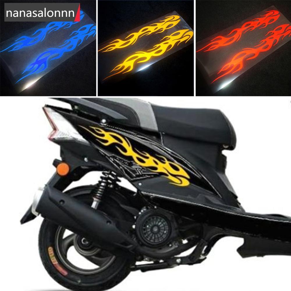 【NNL】 2Pcs Reflective Car Motorcycle Sticker Flames Decal Sticker ...