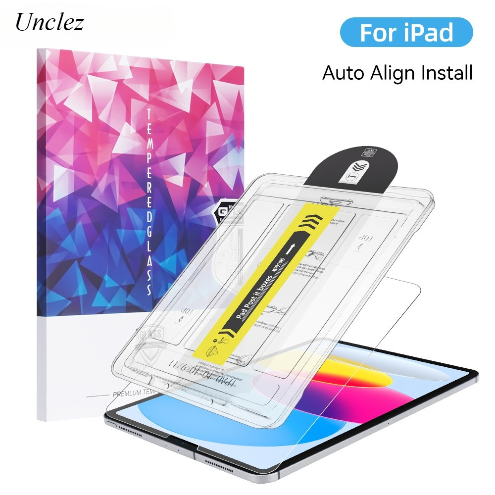 Unclez Tempered Glass for iPad 11th A16 Air 6th 11 13 M3 M4 Pro 13 M5 ...