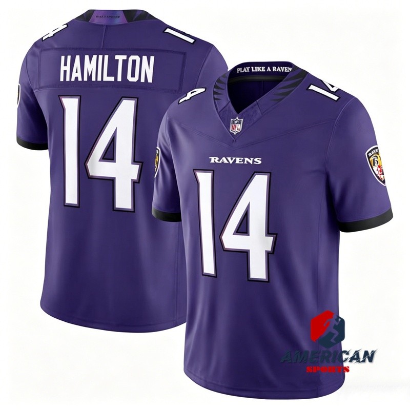2025-26 Men's Baltimore Ravens Kyle Hamilton Purple Sewn Down Limited ...