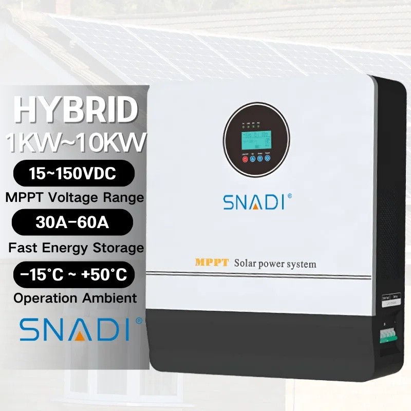 SNADI 12/24/48V 1KW 2KW 3KW 4KW 5KW 6KW Hybrid Inverter With MPPT Solar ...