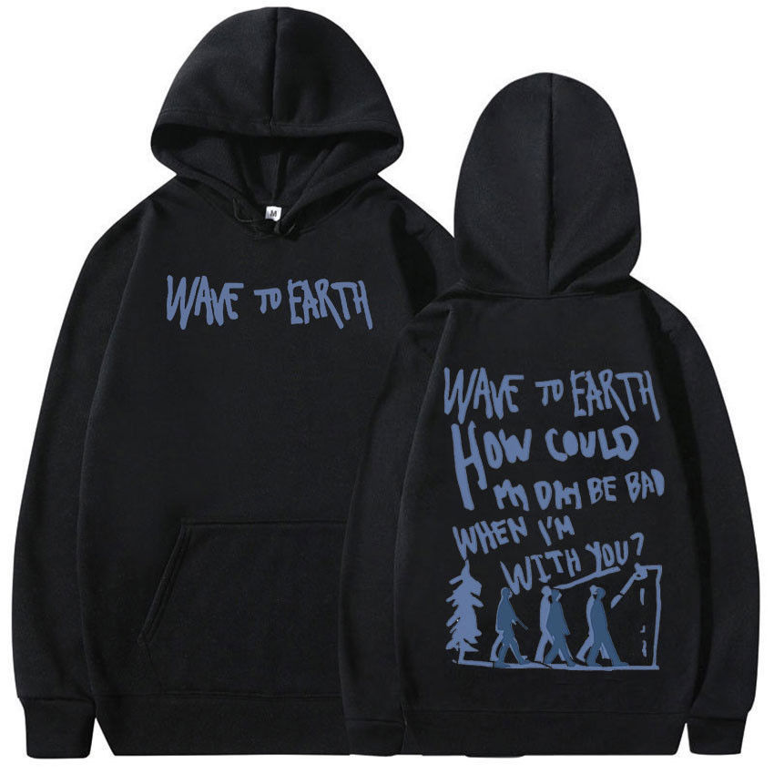 Cas F169 Vintage Wave To Earth Music Album Print Hoodie Men Harajuku ...