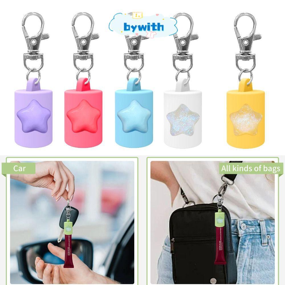 BYWITH Lip Balm Keychain Cap, Key Ring Makeup Tool Accessories Lipstick ...