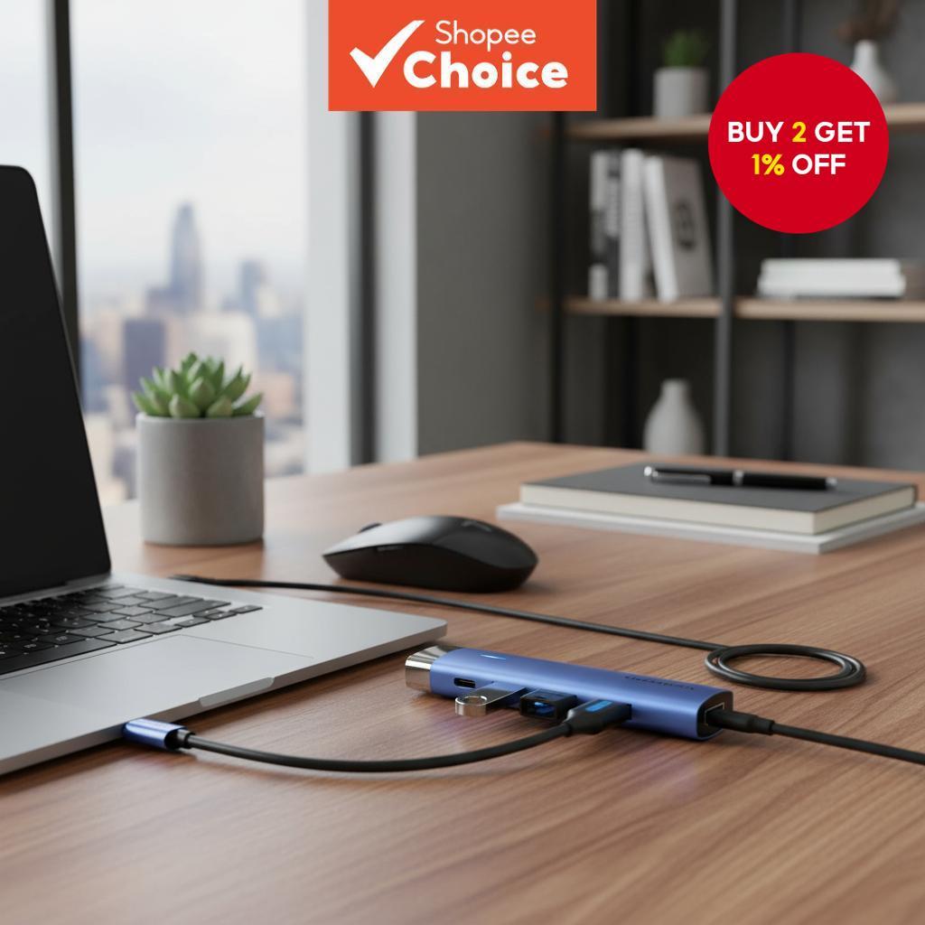 Vention USB Type C Hub HDMI Adapter 5in1 Mini Dock PD100W for PC Laptop ...