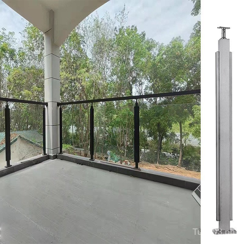 Handrail Guardrail Railing u Channel Glass Handrail Balcony Column ...