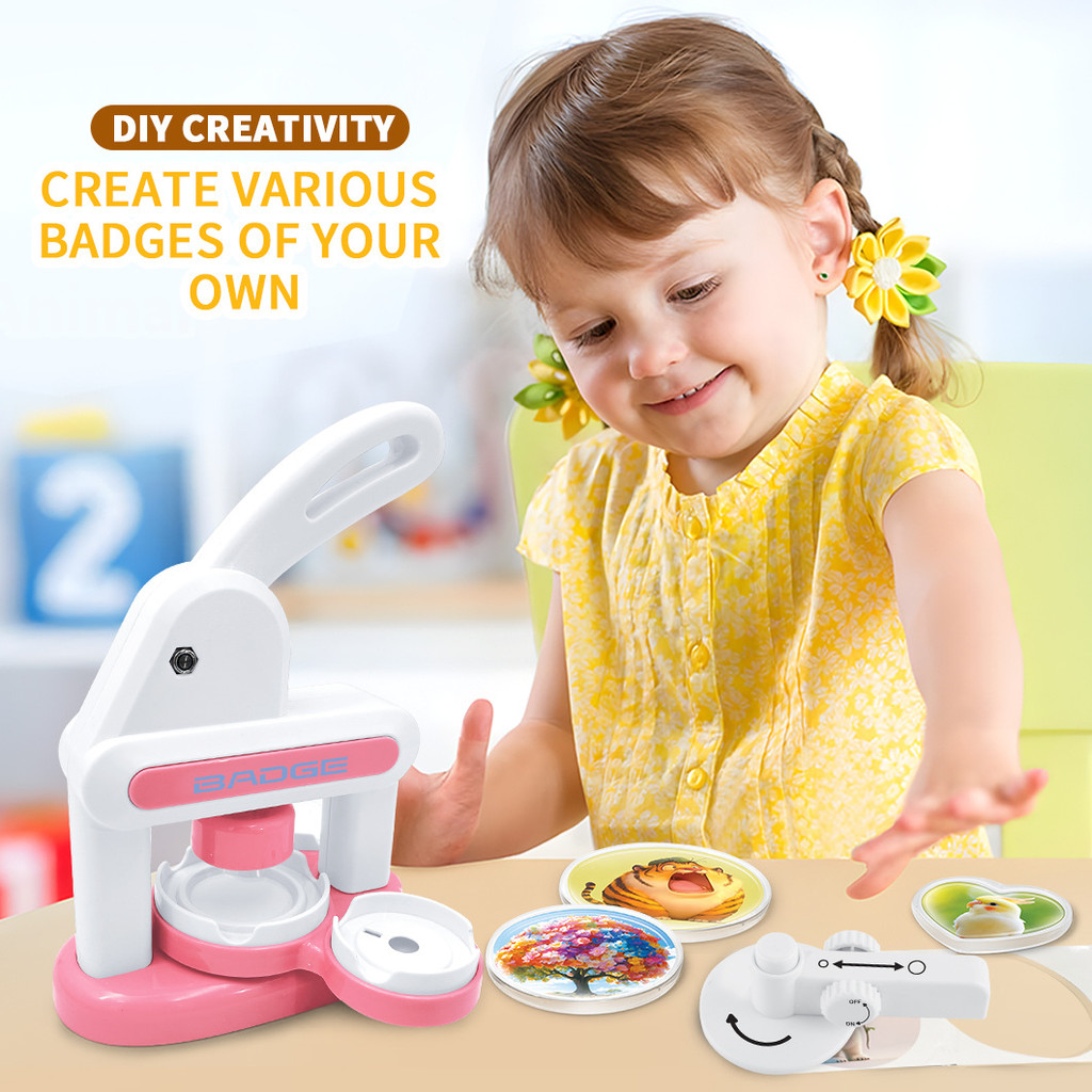 # DIY Manual Badge Maker Machine – 3-in-1 Children’s Craft Kit for ...