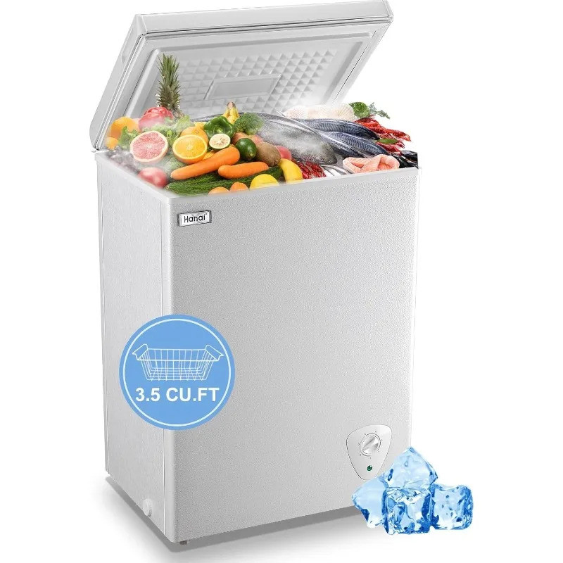 Chest Freezer 3.5 Cubic Feet Mini Small Deep Freezers With Adjustable ...