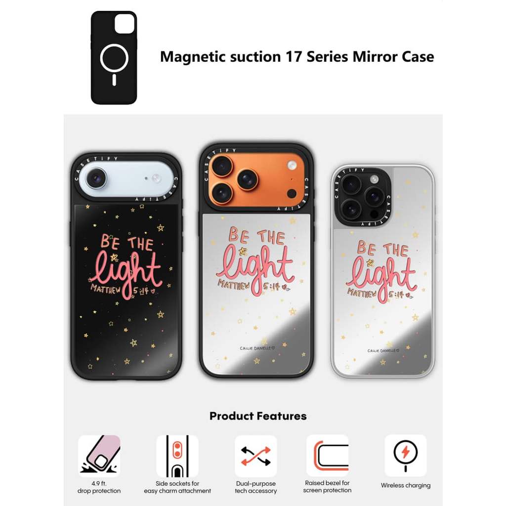CASECASE X Be the light Case Black&Sliver Mirror Magnetic suction ...