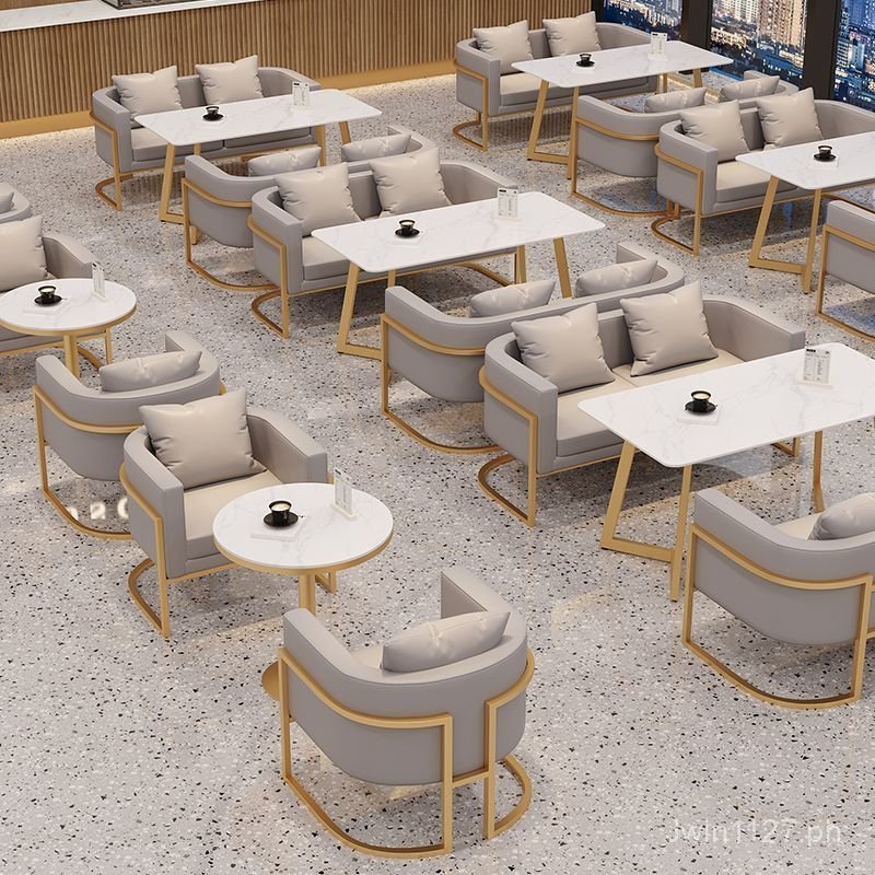 Set Combination Color Block Reception Leisure Beauty Salon Table and ...