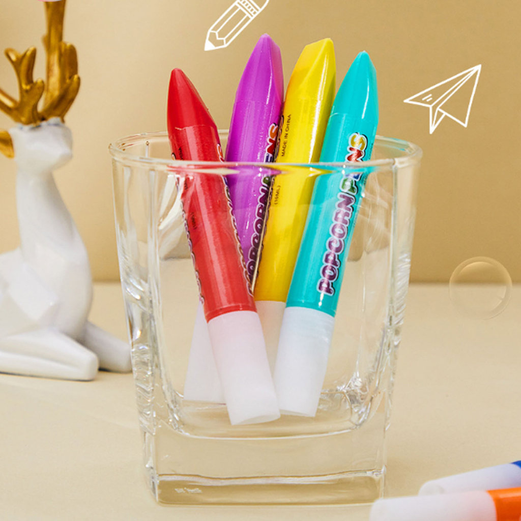 3D Magic Popcorn Pens Funny Color Puffy Painting Drawing Pens Toys for ...