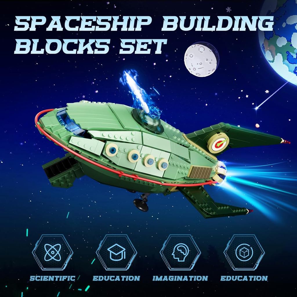 Spaceship Building Set, Future Ship Blocks Toy, Compatible with Lego ...