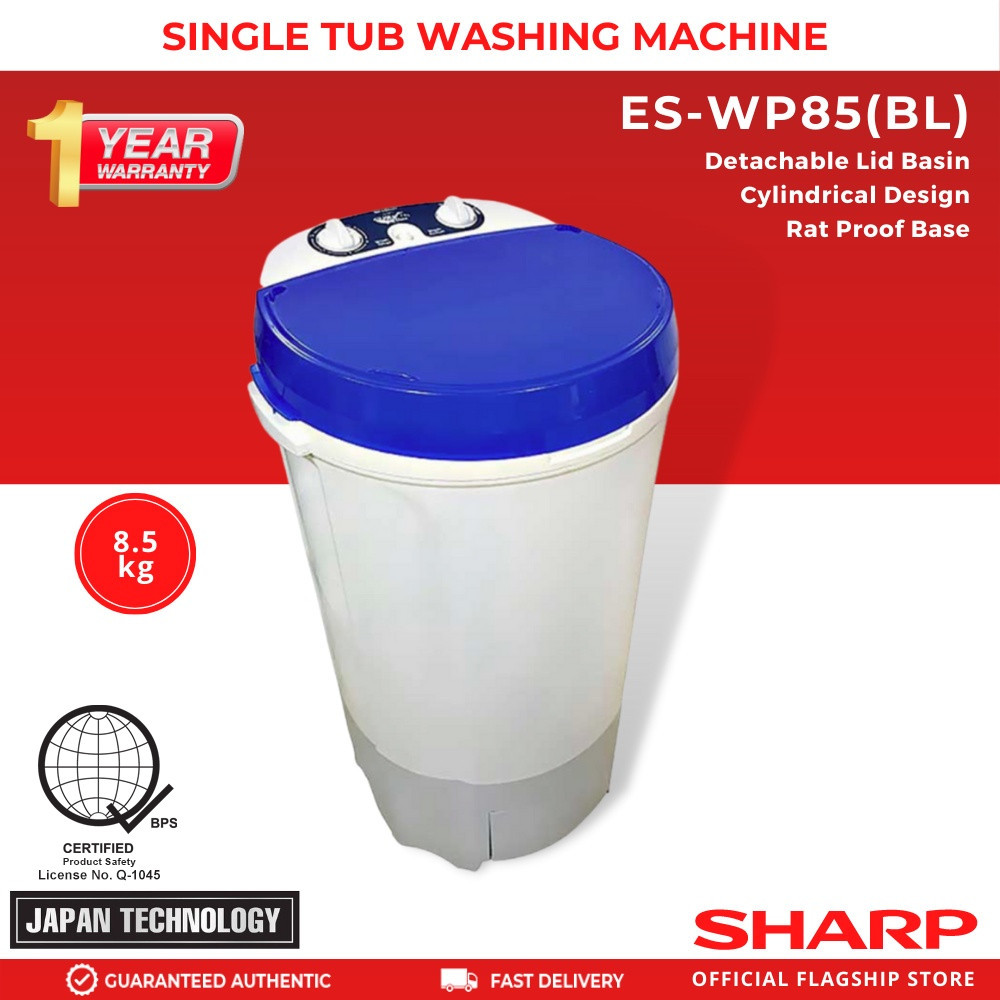 Sharp ES-WP85(BL) Single Tub 8.5 kg Washing Machine (NCR Delivery ...