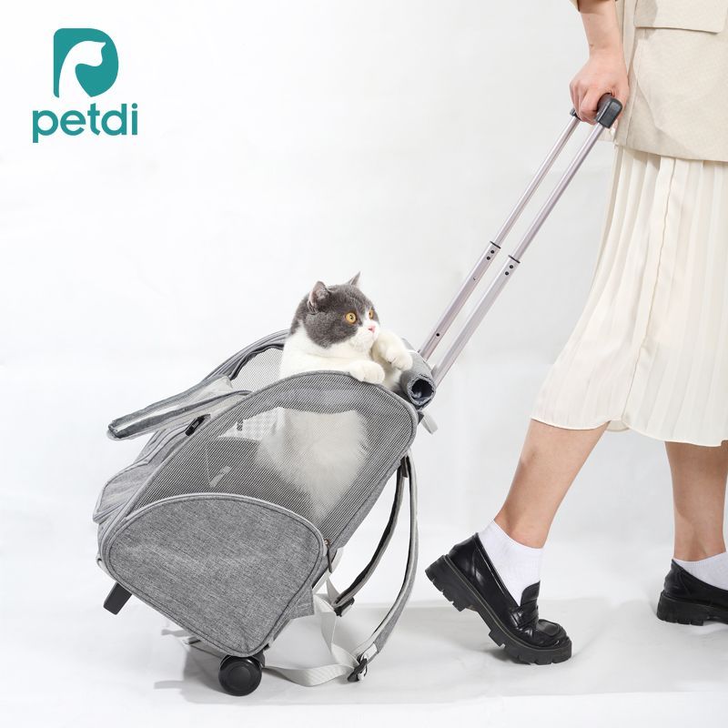 Pet Trolley Case Double Cat Cat Bag Outing Portable Small Trolley Cat ...