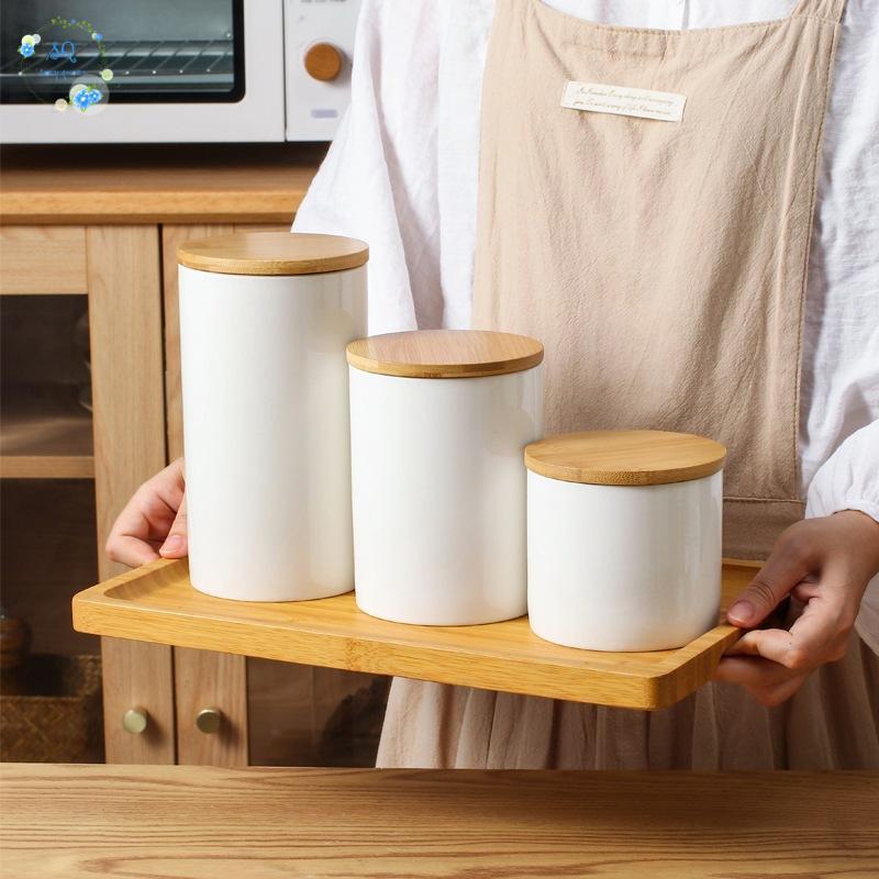 Wood Lid Sealing Container for Seeds Food Coffee Storage - Airtight ...