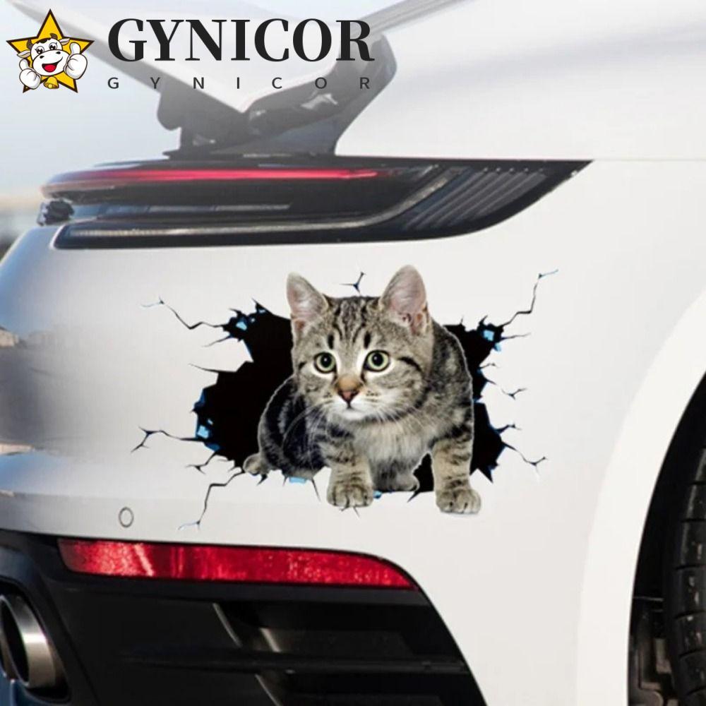 GYNICOR Simulation Cats Car Sticker, Waterproof PVC Car 3D Cat Stickers ...